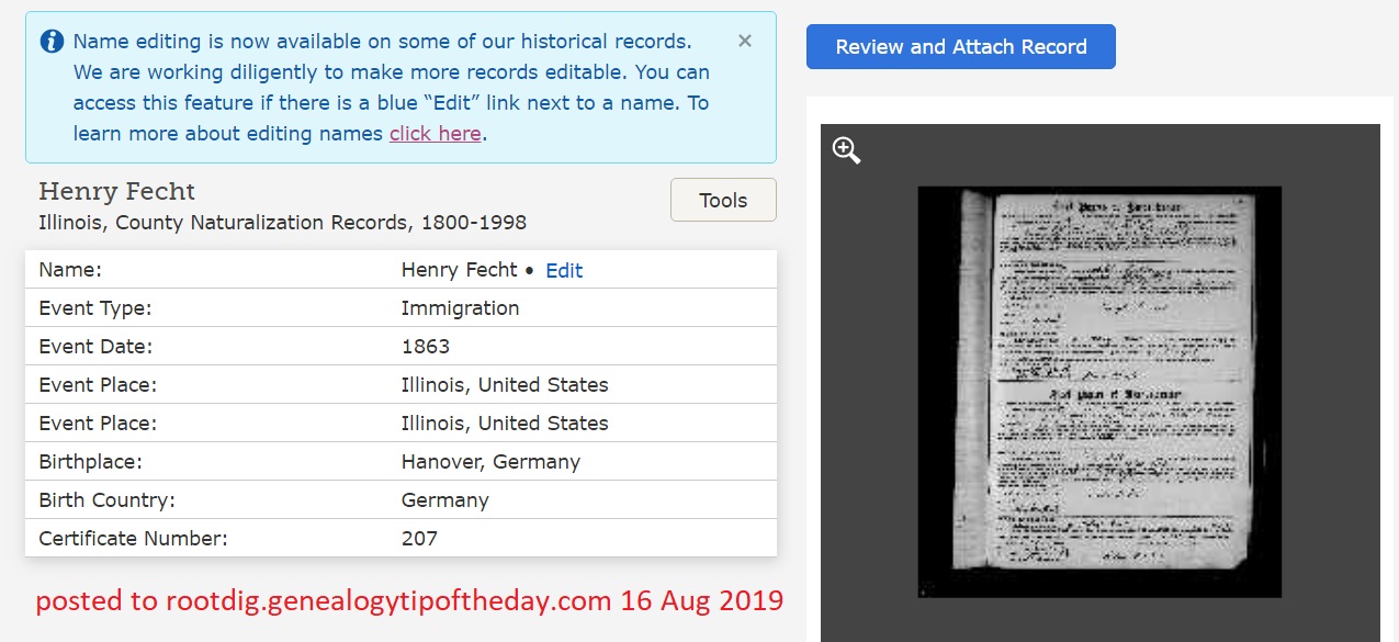 Henry Fecht’s “1863 Immigration” on FamilySearch – Rootdig